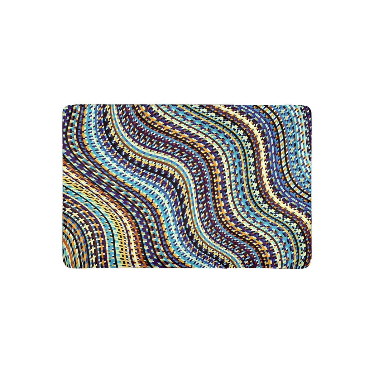 MKHERT Abstract Mosaic Pattern Blue Wavy Fractal Image Doormat Rug Home ...