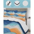 Abstract Mountains Quilts Bedding Set Twin Size Orange Blue Gradient ...