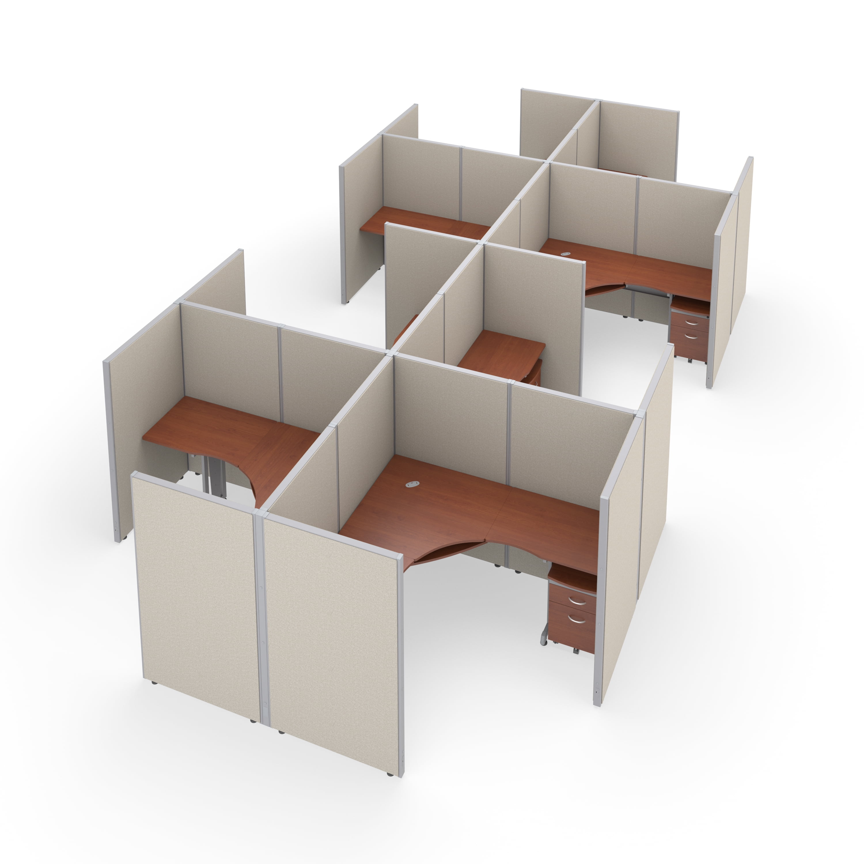 OFM RiZe Series 63" x 72" 1-Unit Full Vinyl Panels Workstation Kit, 2 x ...