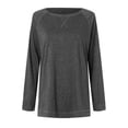 Bainana Women'S Casual Shirt Solid Color Long Sleeve Crew Neck Tops ...