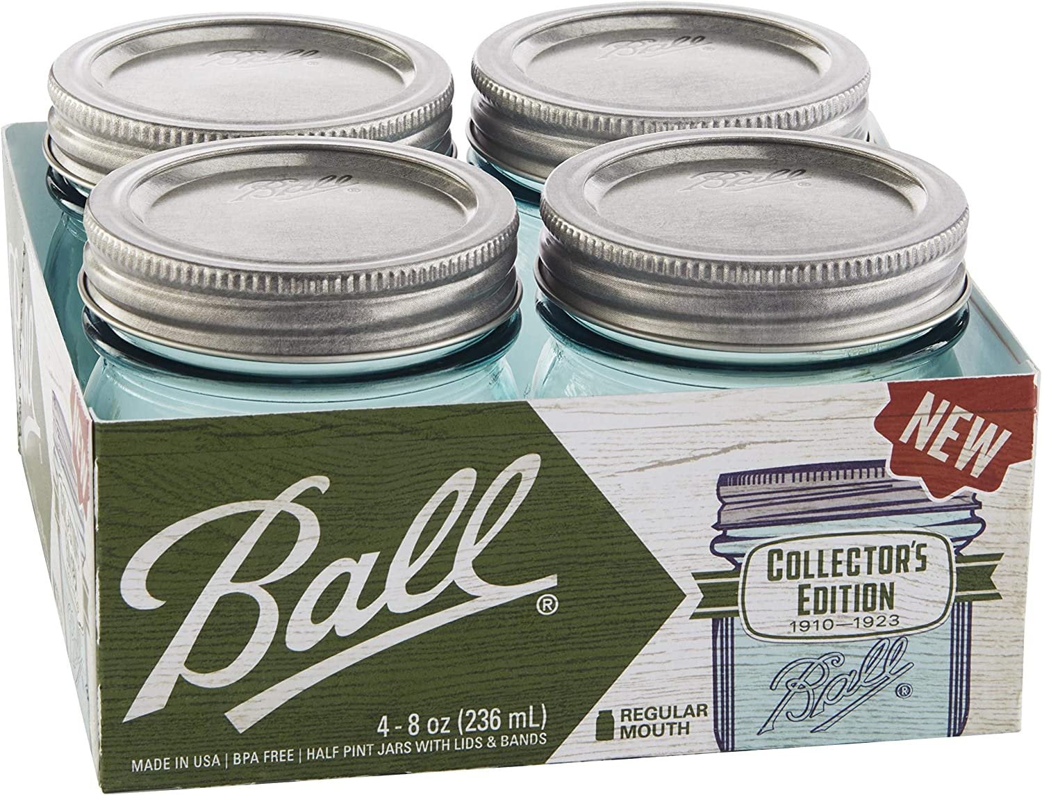 Vintage Jar Reg 1/2 pint 4pk - Walmart.com
