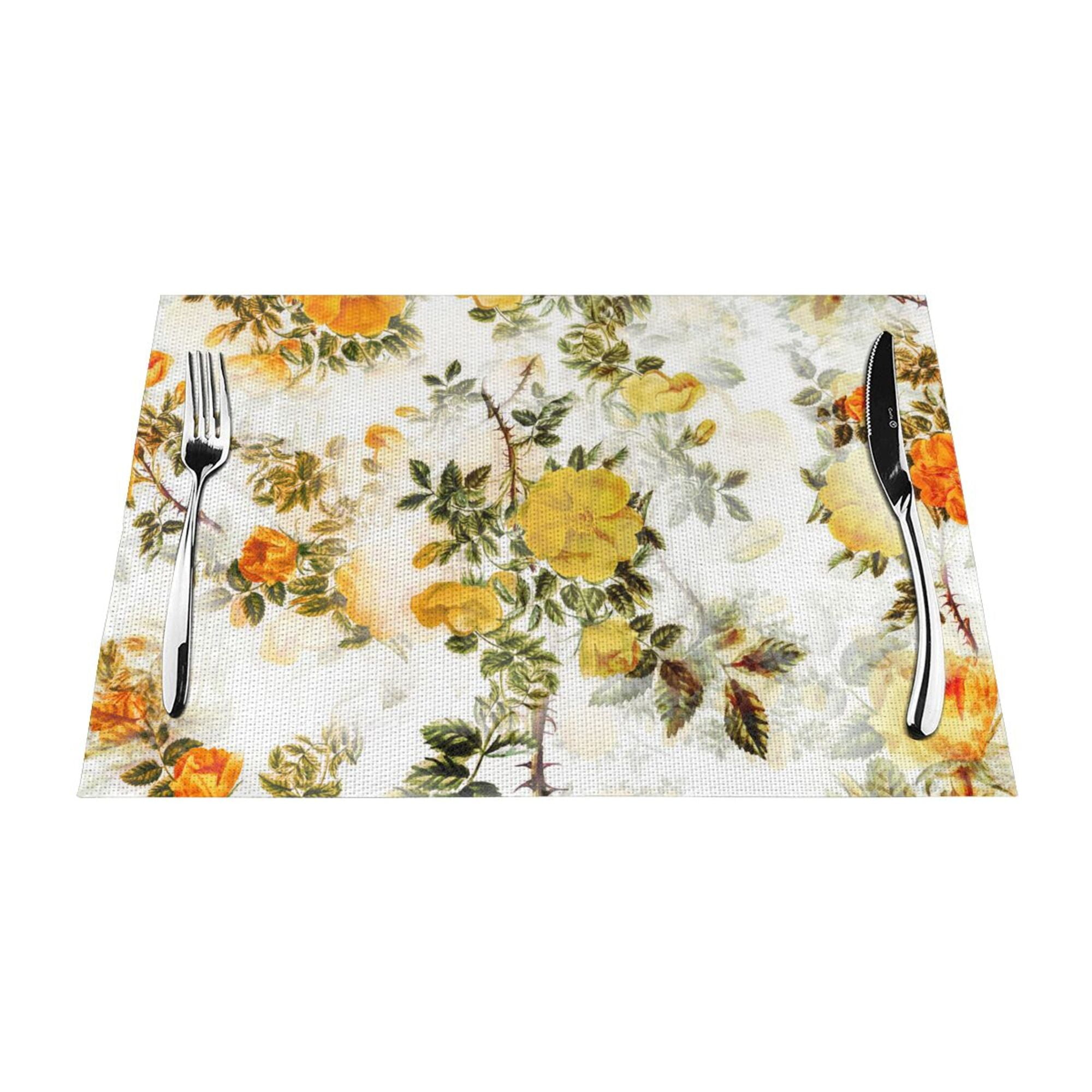 YFYANG Washable Heat-Resistant Placemats, 70% PVC/30% Polyester ...