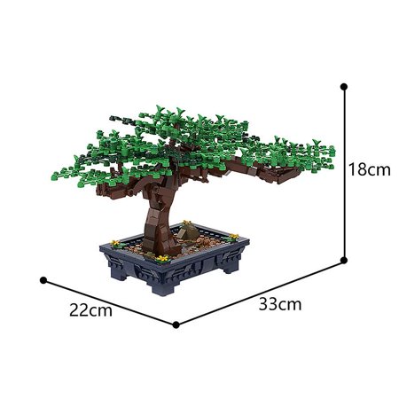 New Bonsai Tree Green Bush Flower Grass Plant Model Building Blocks ...