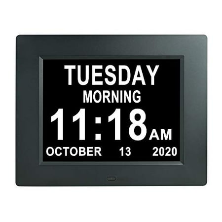 Digital Calendar Day Clock 8 Alarm Auto-Dimming Extra Large Display Day ...