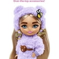 Barbie Extra Minis Doll #4 with Blonde Hair, Fluffy Purple Dress & Knee ...