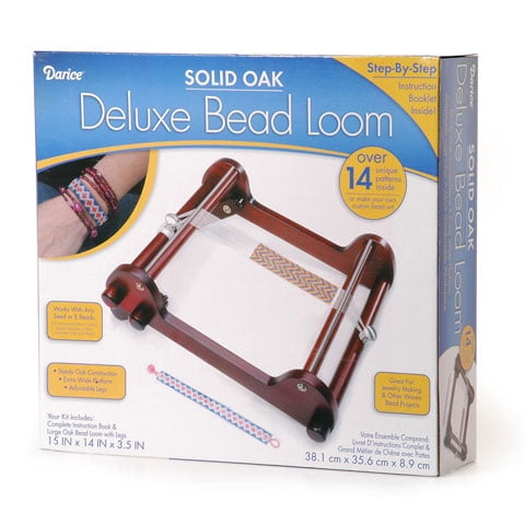 Darice Solid Oak Deluxe Bead Loom, 15 x 14 x 3.5 Inches - Walmart.com