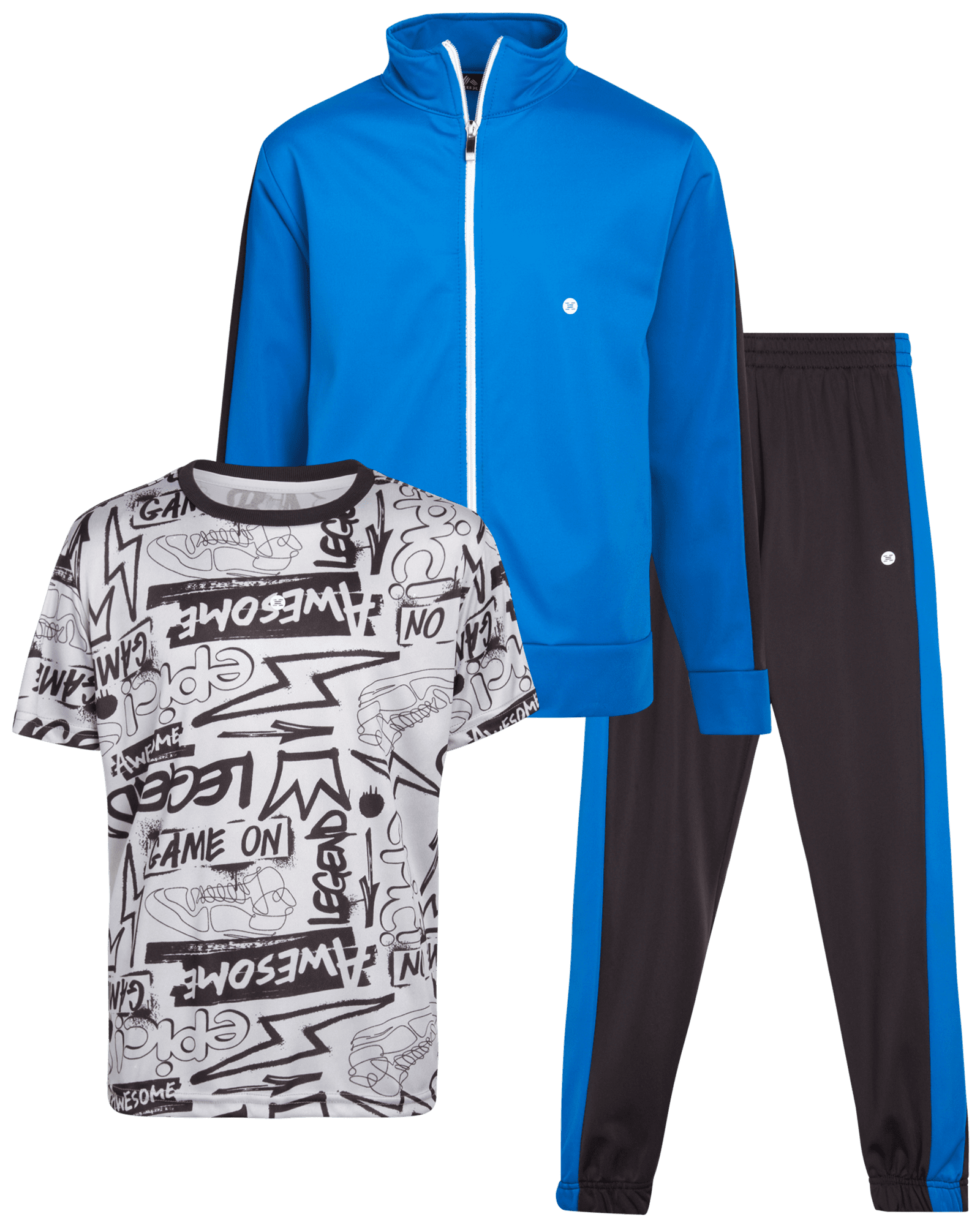 RBX Boys’ Jogger Set – 3 Piece Tricot Sweatshirt, Sweatpants, and T ...