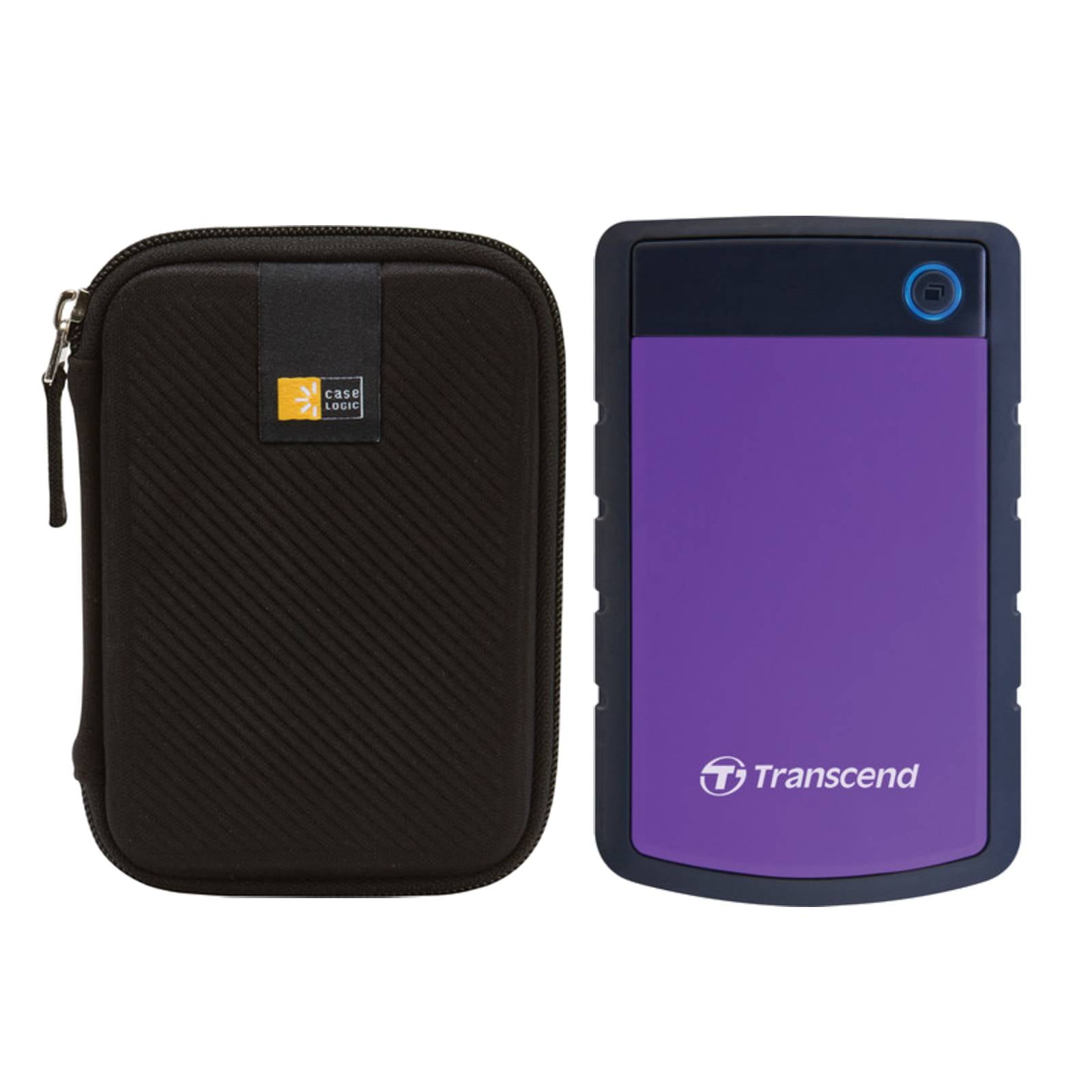 Transcend 2TB StoreJet 25H3 External Hard Drive (Purple) + Case ...