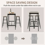 Costway 3-Piece Bar Table Set Pub Kitchen Dining Table w/ 2 Round ...