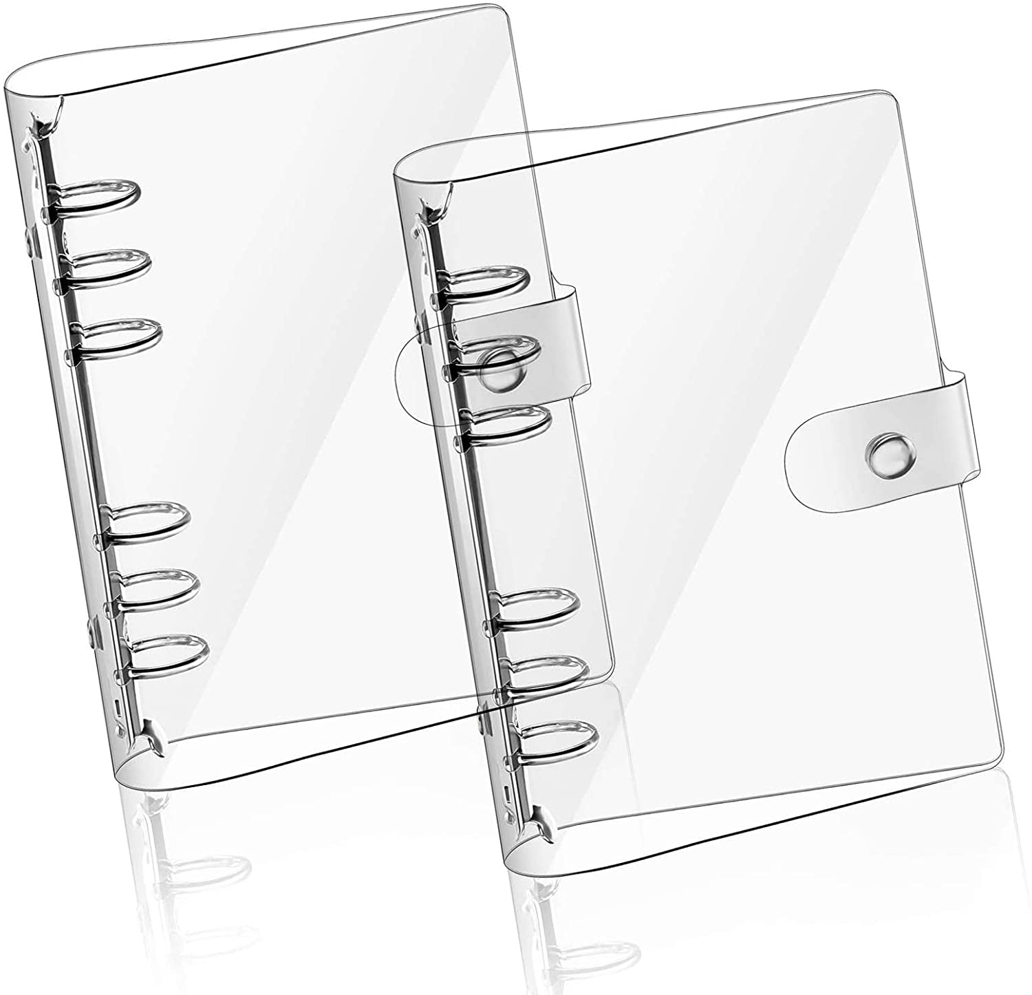 2 PCS A6 Clear Soft PVC Notebook Cover, Refillable Paper PVC Binder ...