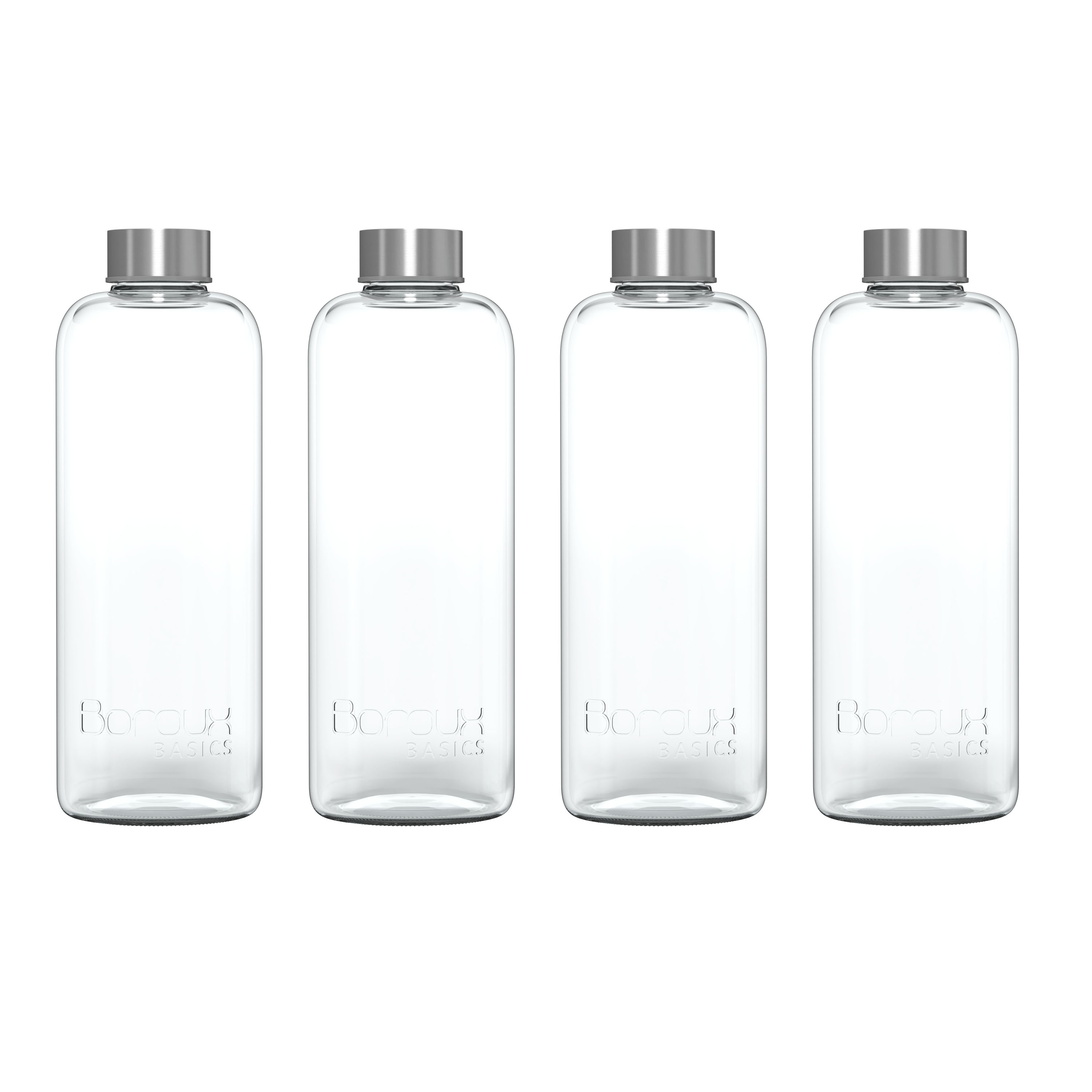 Boroux Basics 1 Liter Reusable Glass Water Bottles BPA BPS Chemical Boroux Basics 1 Liter Reusable Glass Water Bottles BPA BPS Chemical
