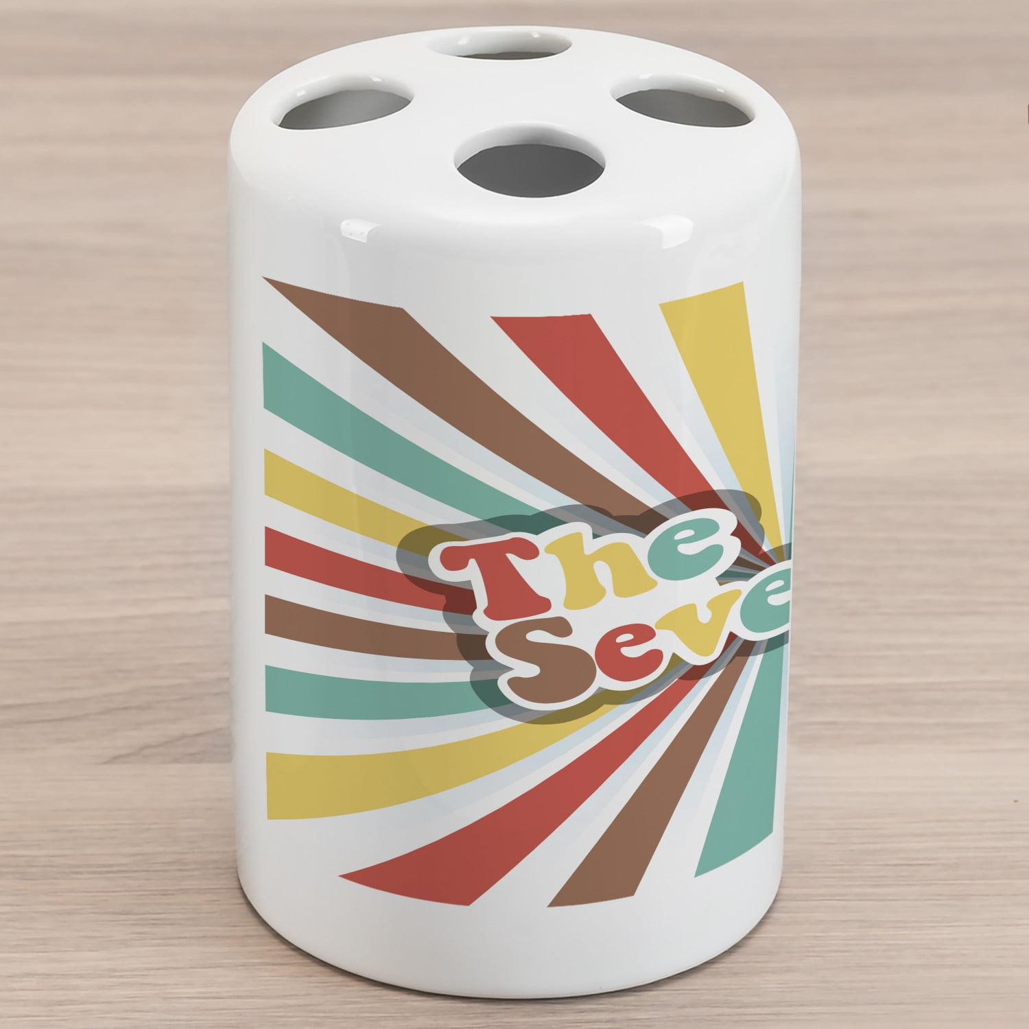 70s Party Ceramic Toothbrush Holder, Seventies Retro Pastel Colored ...