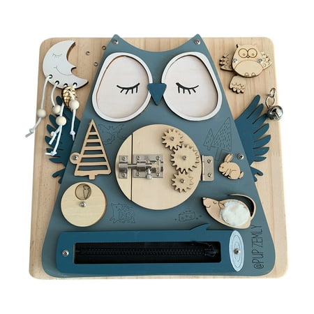 Toddler Eco Busy Board Wooden Sensory Activity Boards with Lock ...