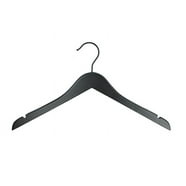 International Hanger Wooden Bottom Hanger w/Clips, Black Velvet Finish ...