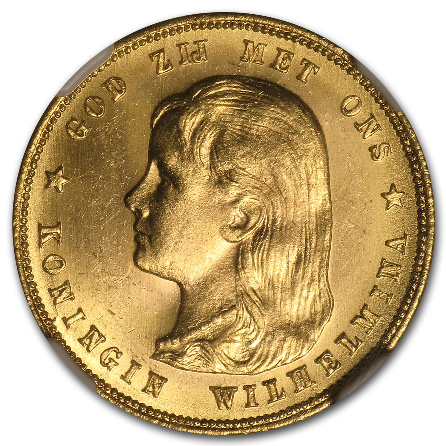 1897 Netherlands Gold 10 Guilders BU - Walmart.com