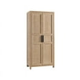 Universal Modern Farmhouse Morgan Utility Cabinet in Tan Natural Oak ...
