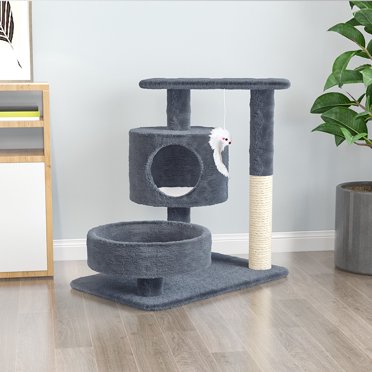 Sweekys Cat Tree Perch with Hammock Scratching Posts Activity Play 27.5 ...