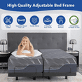 Split King Adjustable Bed Base with Massage & Voice Control, 12" Gray ...