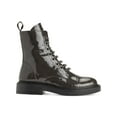 DKNY Women's Gray Metallic Combat Boots, Almond Toe, Block Heel, Lace ...