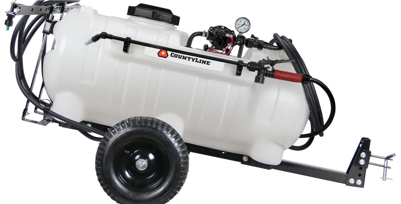 CountyLine 97702 Lawn Tractor Trailer Sprayer, 2-Nozzle, 25 gal.,Max 70 ...
