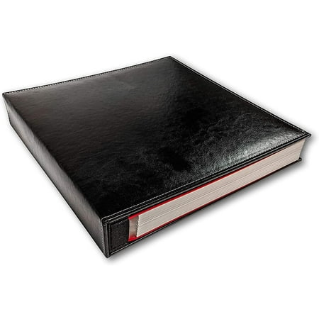 Self Adhesive Photo Album, Vegan Black Leather, 100 Pages 50 Sheets ...