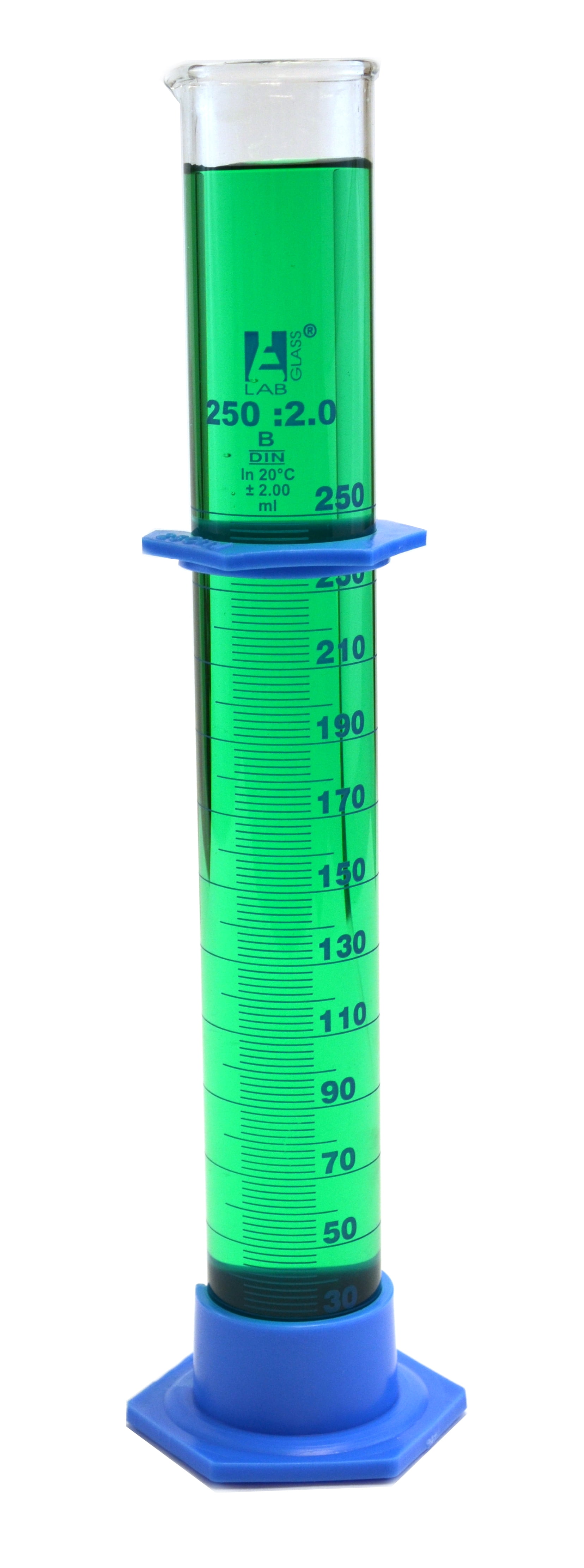 250ml Graduated Cylinder, Eisco Labs Premium Borosilicate Glass ...