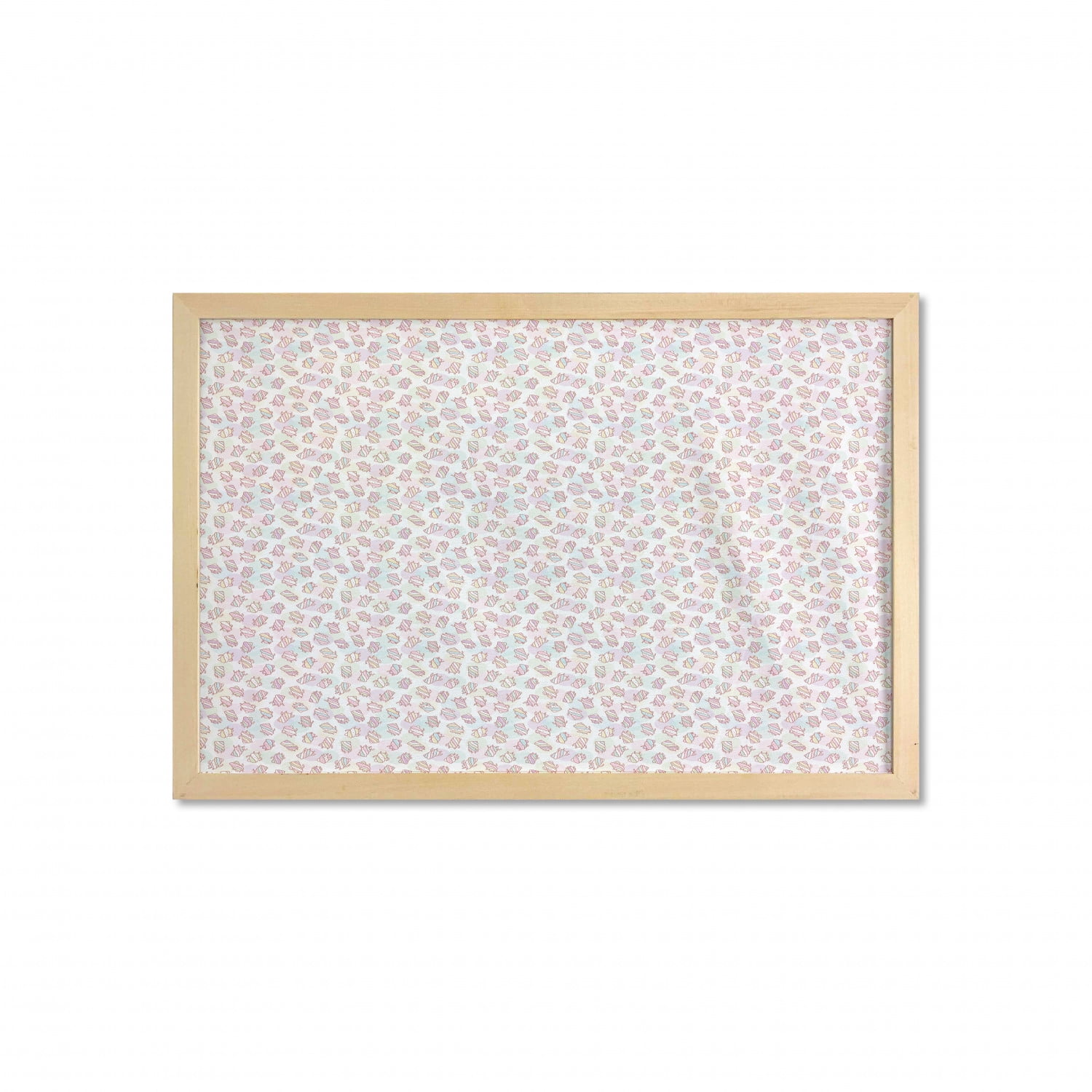 Cartoon Wall Art with Frame, Pastel Colorful Marshmallow Characters ...