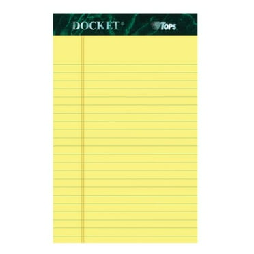 TOPS™ Docket Gold™ Premium Writing Pads, 5" x 8", Jr. Legal Rule ...