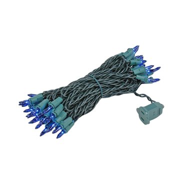 Novelty Lights 100 Light Christmas Mini Light Set, Black Wire, 50' Long ...