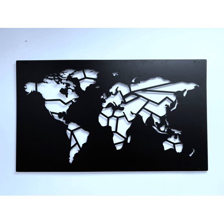 Black Rectangular World Map Wall Decor | Walmart Canada