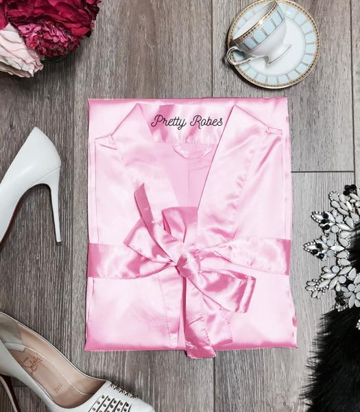 Pink Robe, Pink Satin Robe, Pink Women's Robe, Cheap Pink Robes, Pink ...