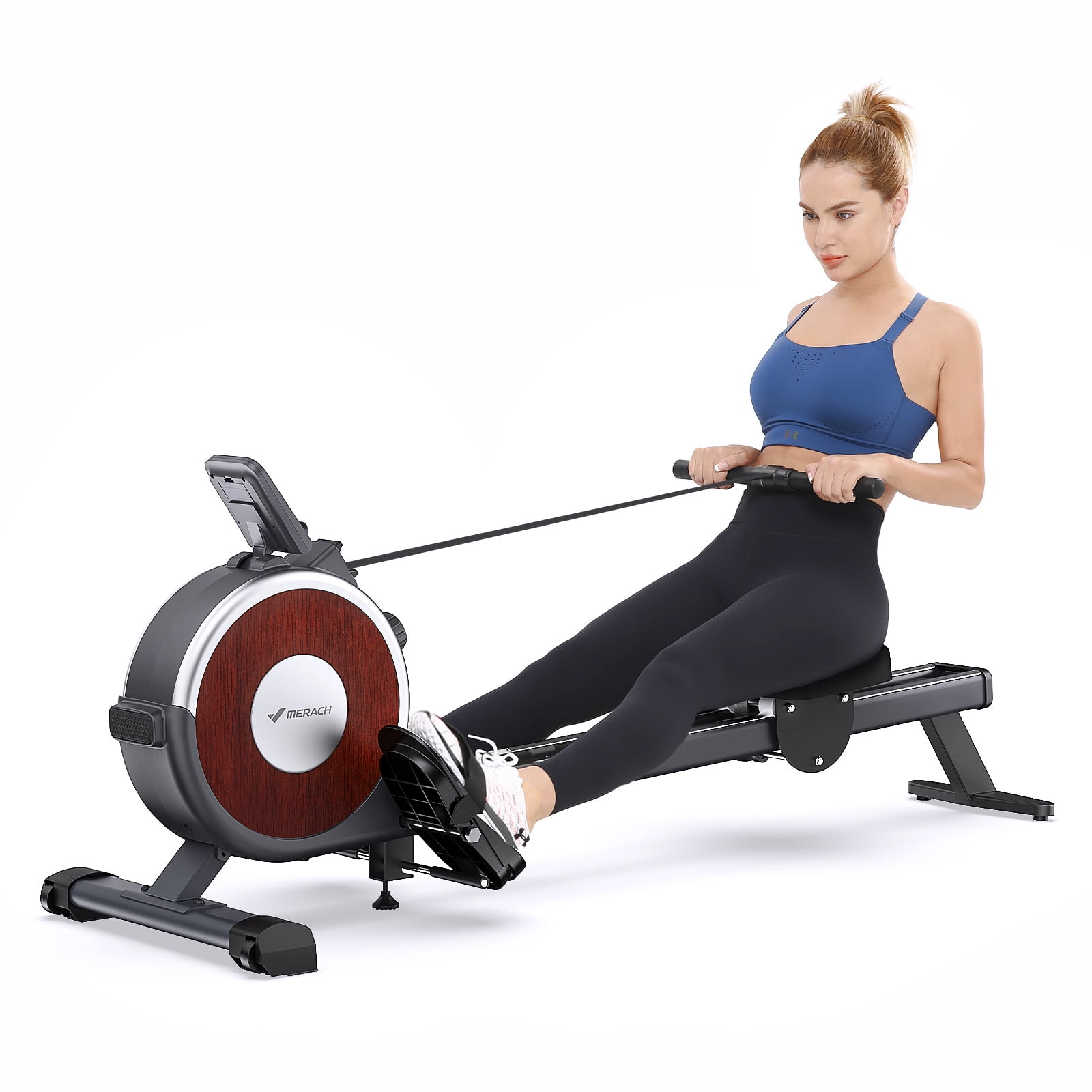 MERACH Magnetic Rowing Machine Quiet 16 Levels of Resistance Bluetooth ...