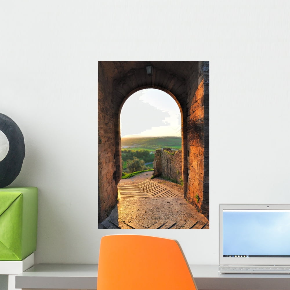 City Door Monteriggioni Wall Mural by Wallmonkeys Peel and Stick ...