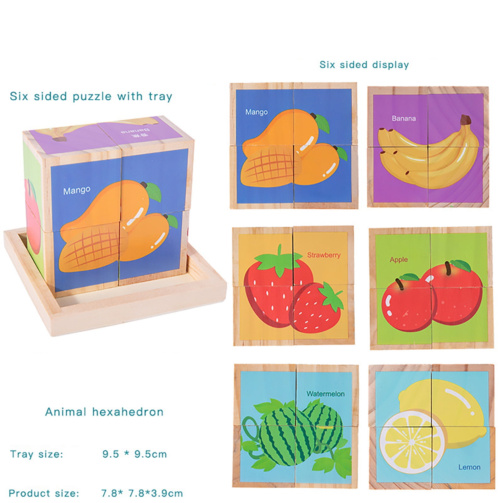 Wooden Cartoon 4PCS Stacking Baby Puzzle Block Set For Toddlers ...