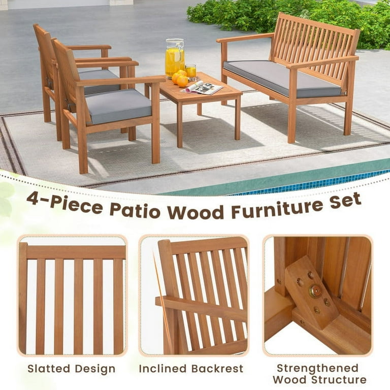 Wood farnichar sofa set store