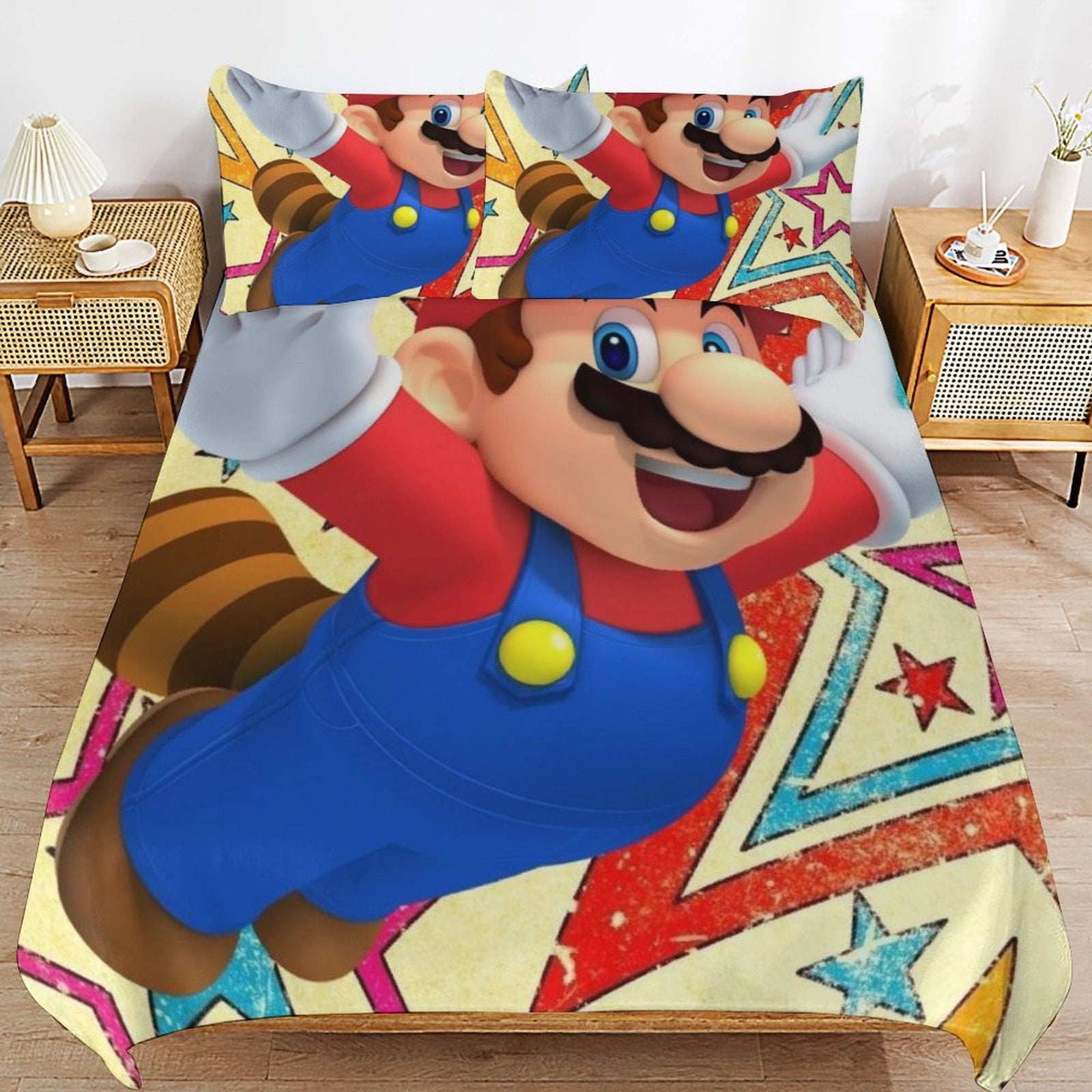 Super Mario 3-Piece Comforter Set for Bedroom, Super Mario Bedding Set ...