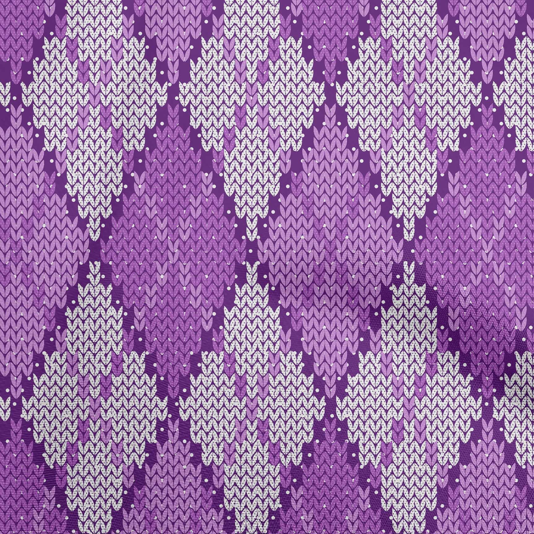 oneOone Viscose Chiffon Purple Fabric Argyle Dress Material Fabric Print Fabric By The Yard 42 ...