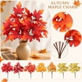 10PCS Artificial Maple Leaf Bush, Faux Autumn Maple Leaf Stem for Vase ...