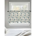 Blue Botanical Fall Tier Curtains 36 Inch Length,Sheer Curtains for ...