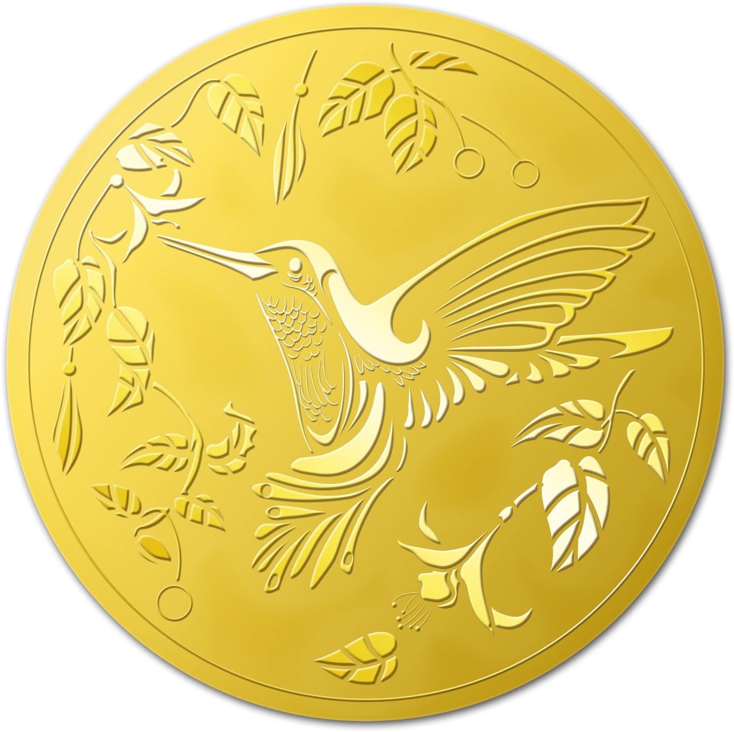 100 sellos de certificado de lámina dorada con forma de colibrí, 2 ...