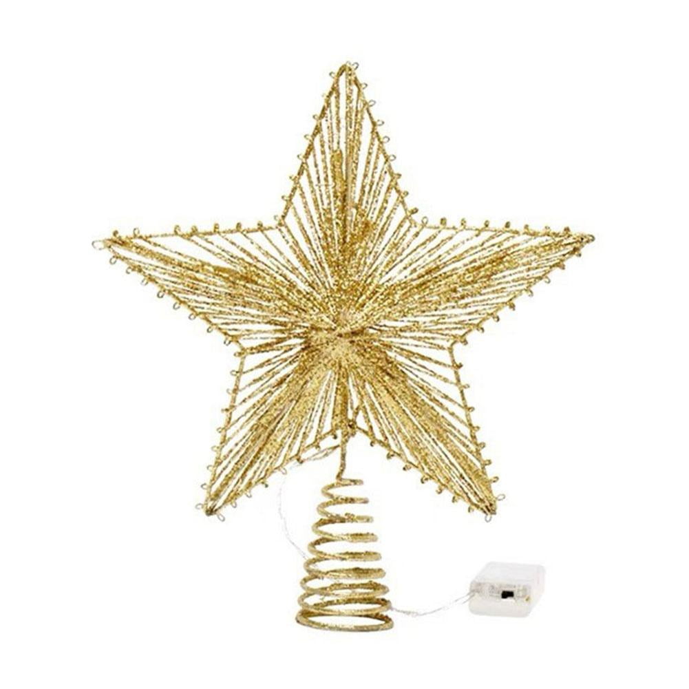 Christmas Tree Toppers, Gold Glitter Star Tree Topper, Exquisite ...