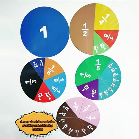 Pack of 15 Round Shaped Fraction Mathematics Children Counting Toys ...