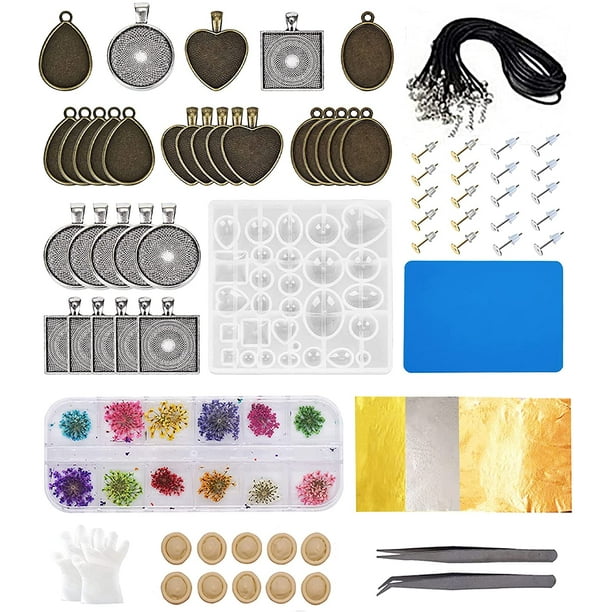 Resin Jewelry Making Kit, Epoxy Resin Molds, Earring Posts and Backs ...