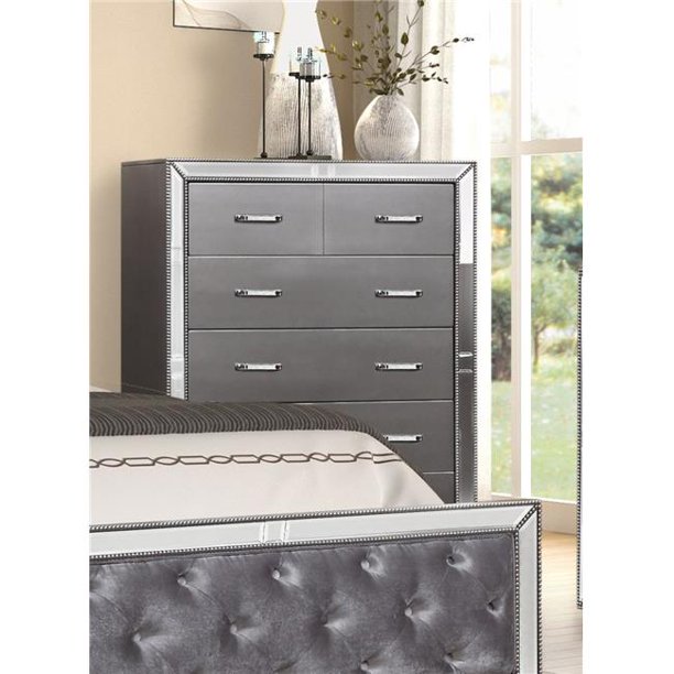 Gray Mirrored Dresser