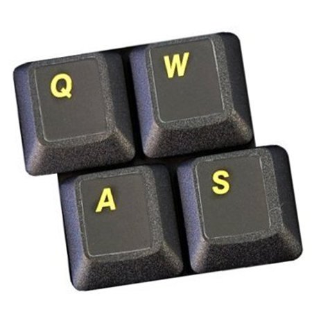 HQRP Yellow Lettering Laminated Keyboard Stickers UK / USA English ...