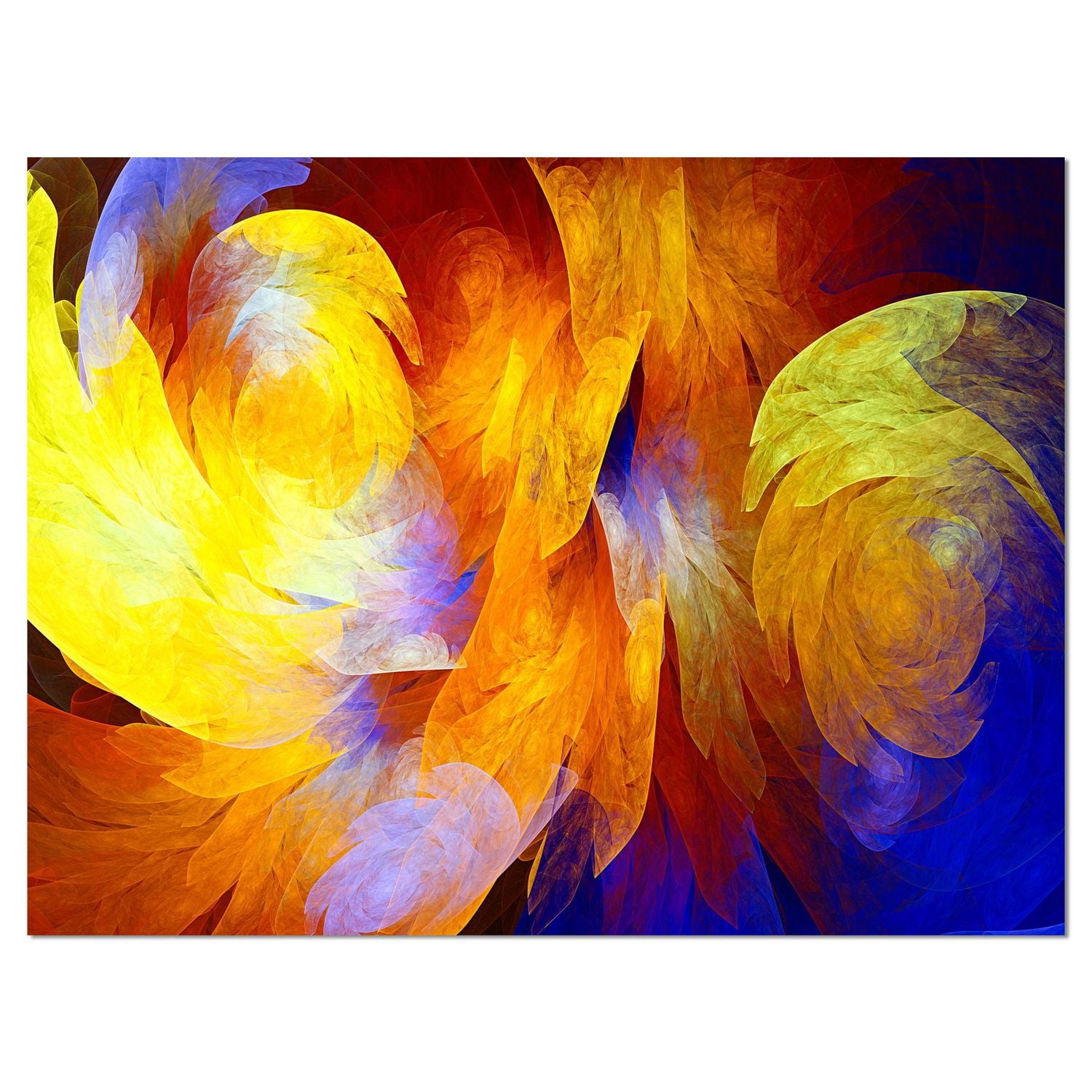 Click here for Designart Yellow Fractal Abstract Pattern Canvas W... prices