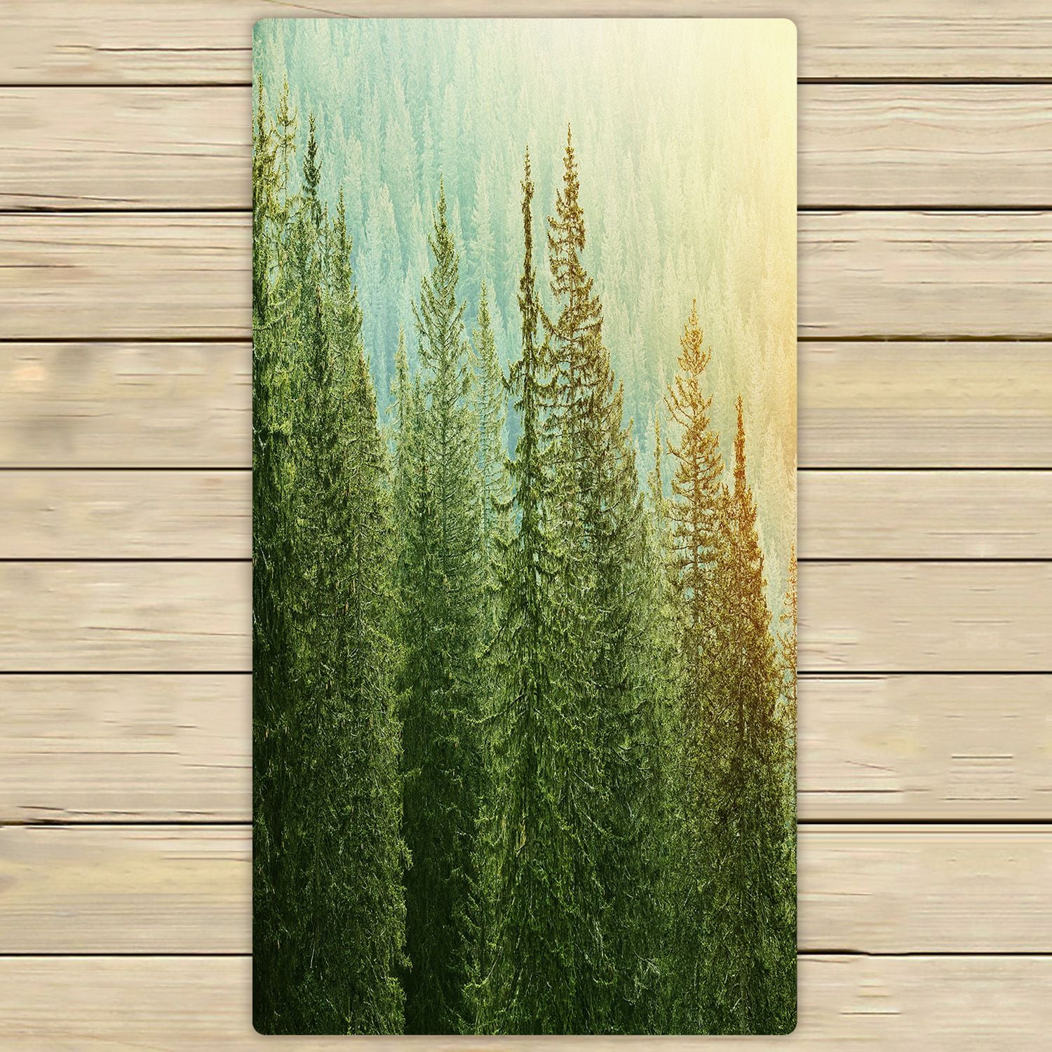 PHFZK Landscape Towel, Green Trees in a Forest at Sunset Hand Towel ...