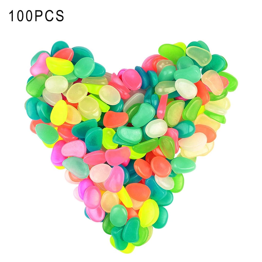TureClos 100pcs Fishtank Glowing Pebble Stones Aquarium Flower Pot ...