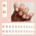 Fake Nails With Designs Short Manicure Cute Flowers Small Fragrance ...
