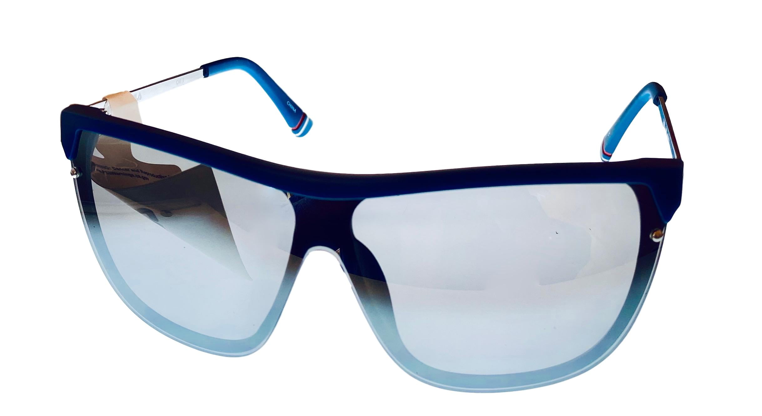 Fila Mens Matte Navy Plastic Shield Sunglass , Smoke Flash Lens SF9343 ...